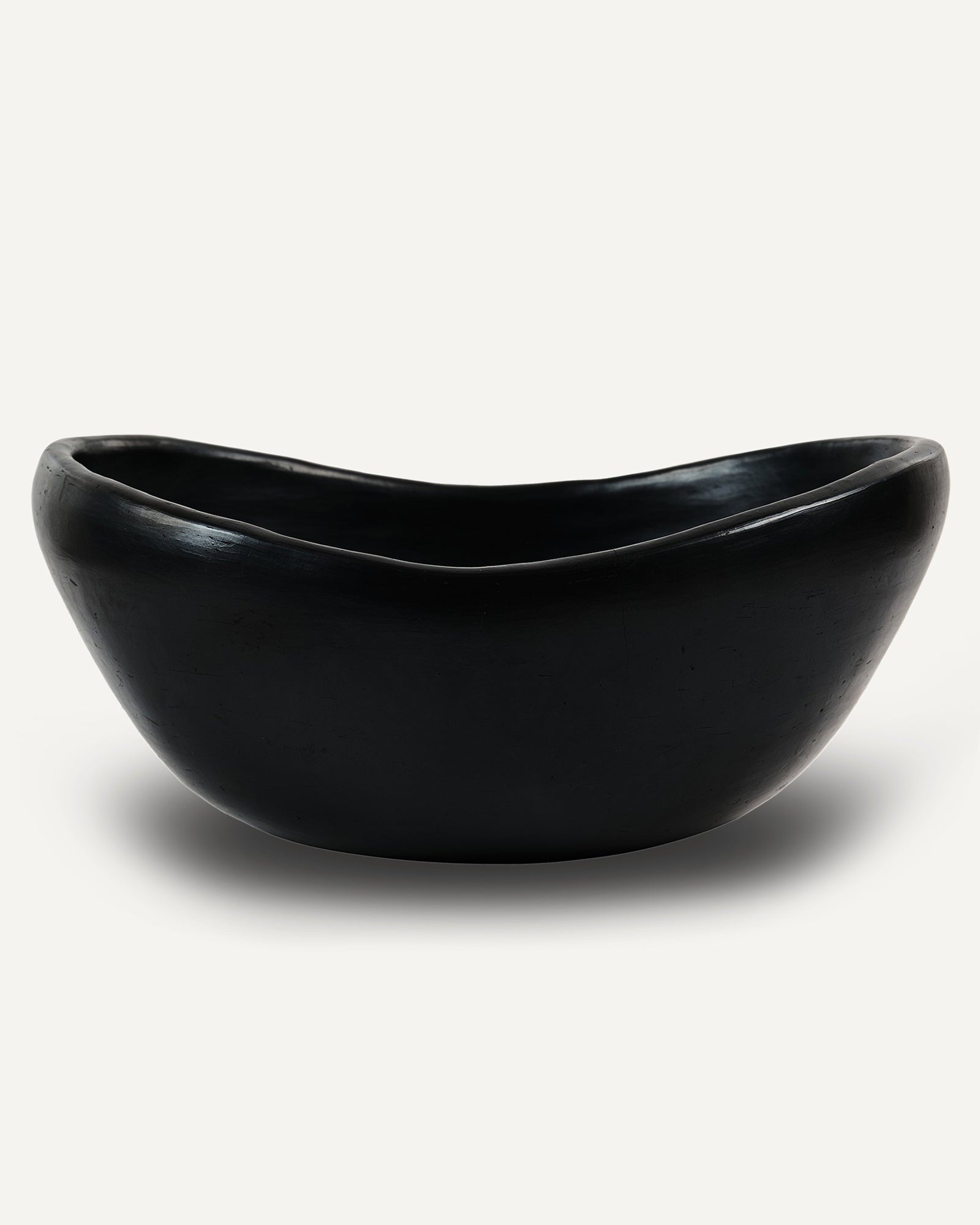 TOLIMA Salad Bowl - Handmade Black Clay Serveware from La Chamba, Colombia